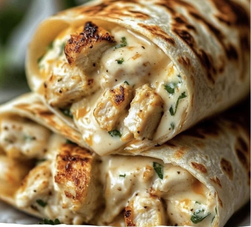 Cheesy Garlic Chicken Wraps – Easy Cooking