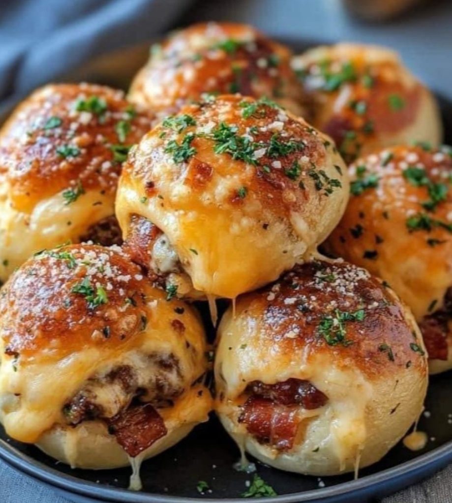 Garlic Parmesan Bacon Cheeseburger Bombs – Easy Cooking
